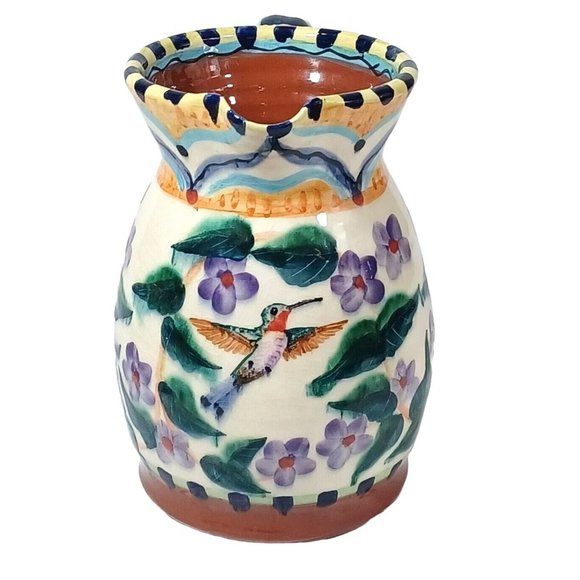 Handmade | Art | Vintage Hummingbird Violets Majolica Sangria Pitcher ...